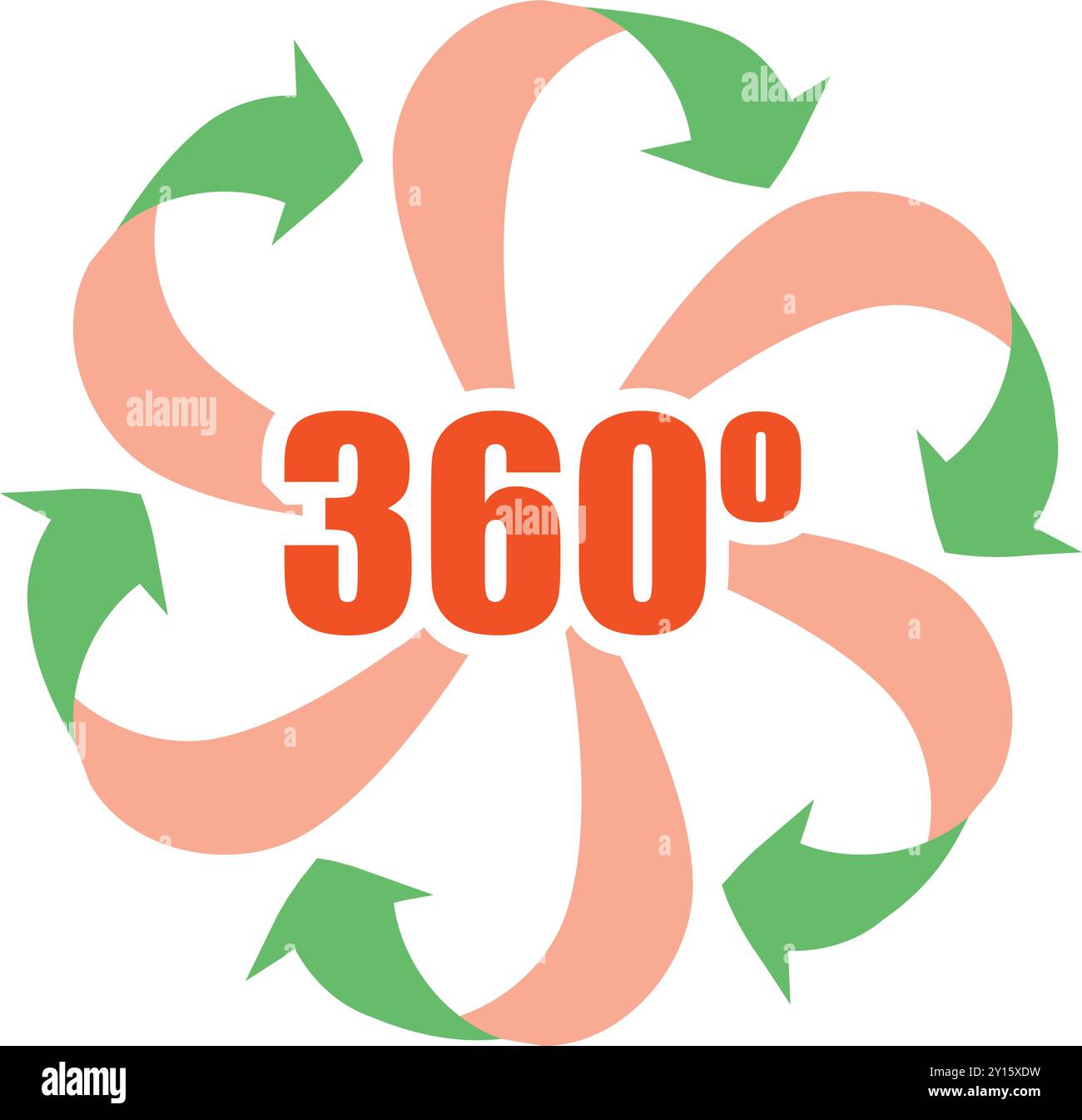 Colorful arrows turning around a center point, illustrating the concept ...