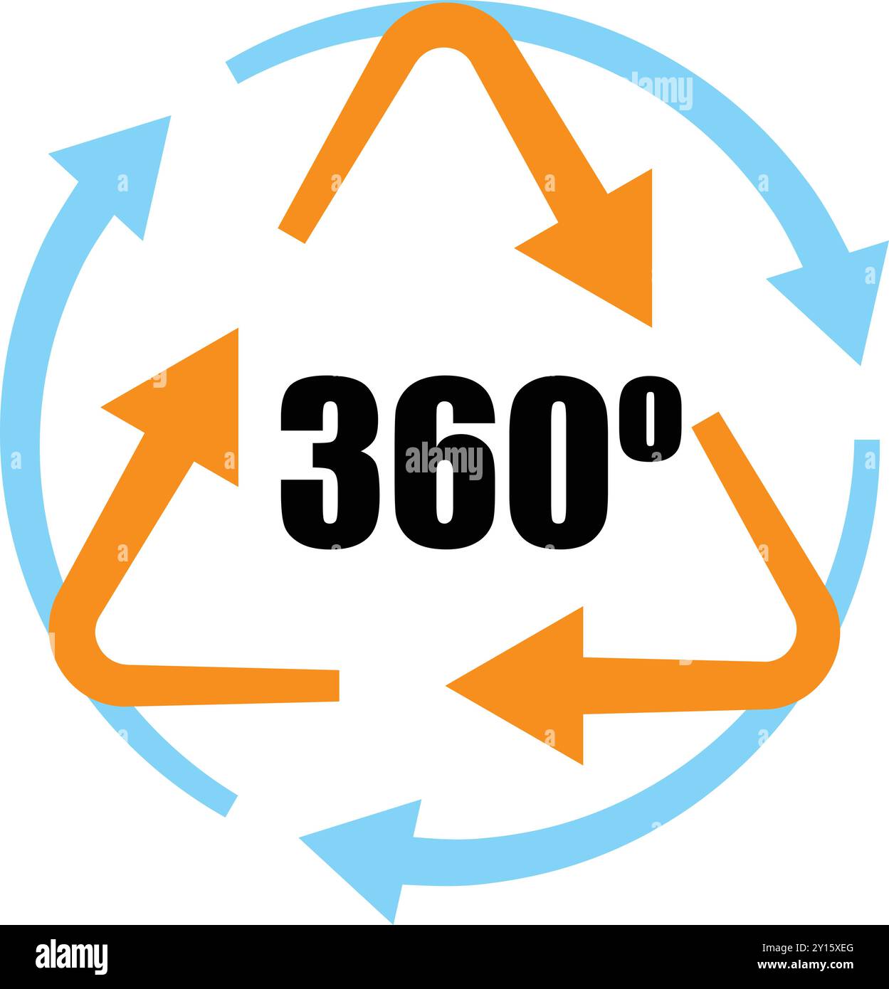 Circular economy concept icon with recycling symbol and orange arrows ...