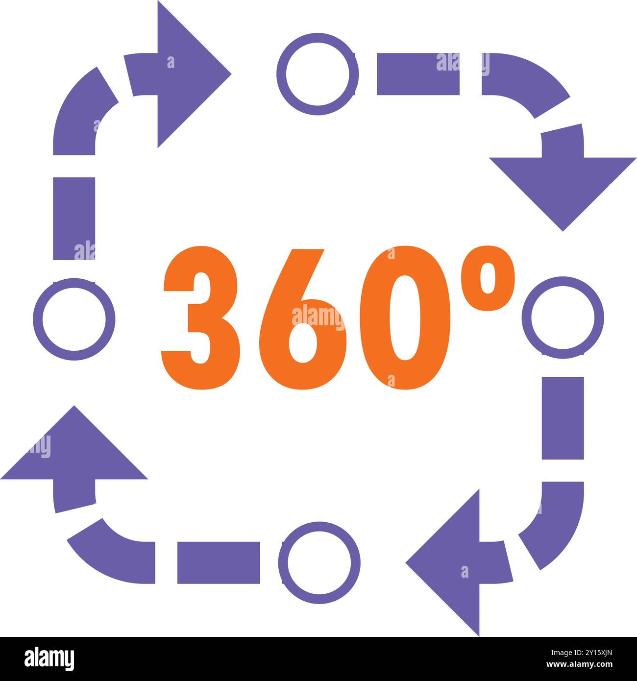 Four purple arrows are making a full circle representing a continuous ...