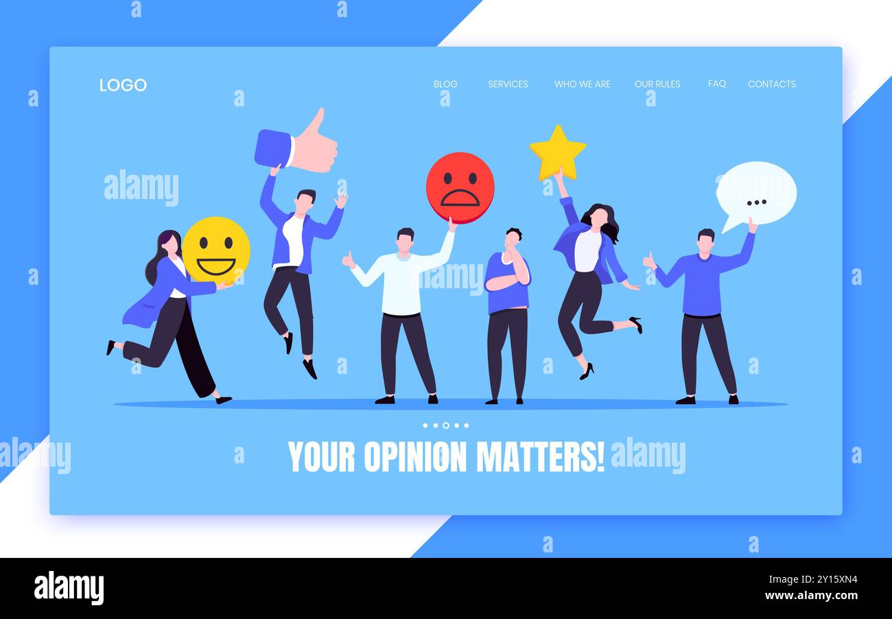 Employee feedback work satisfaction survey business concept flat vector ...