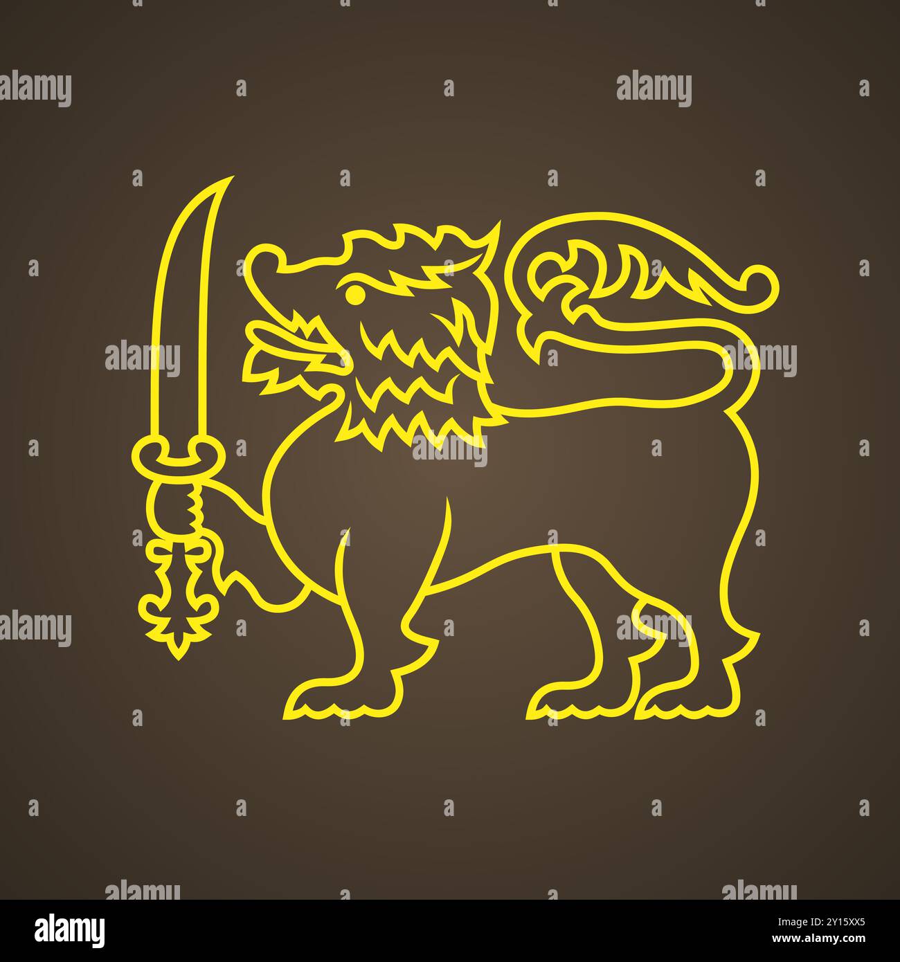 Golden lion - symbol from the flag of Sri Lanka Stock Vector Image ...