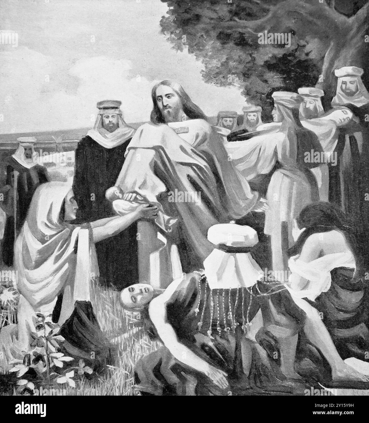 Illustration of Jesus Christ Healing the Sick (Gspel) from 19th Century ...