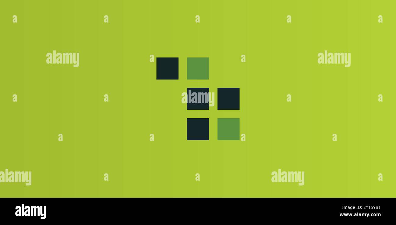 Blue and Green Squares Pattern on Green Background - Brochure, Leaflet ...