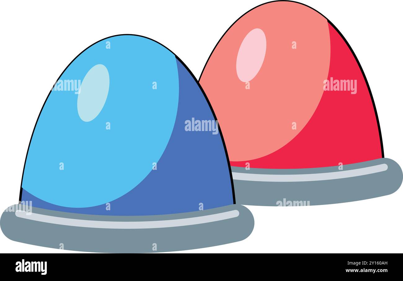 Red and blue cartoon flasher is a special signal used on emergency ...