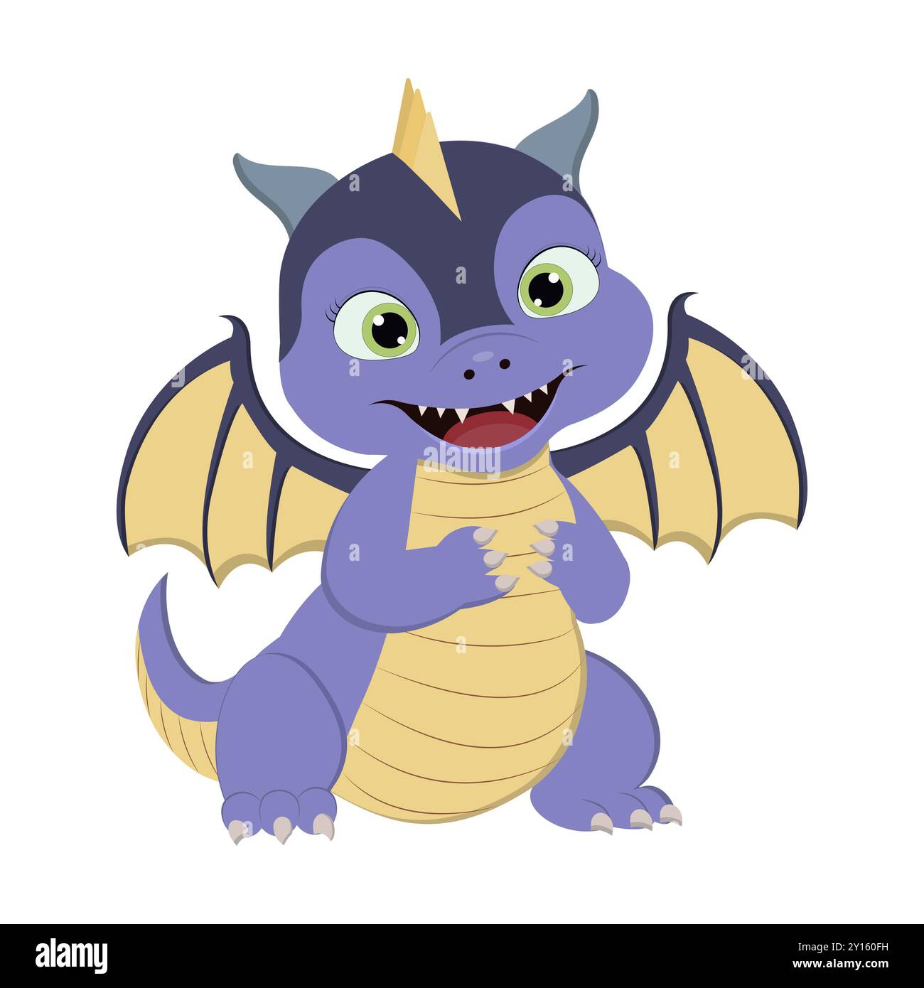 Cute cartoon dragon on transparent background Stock Photo - Alamy