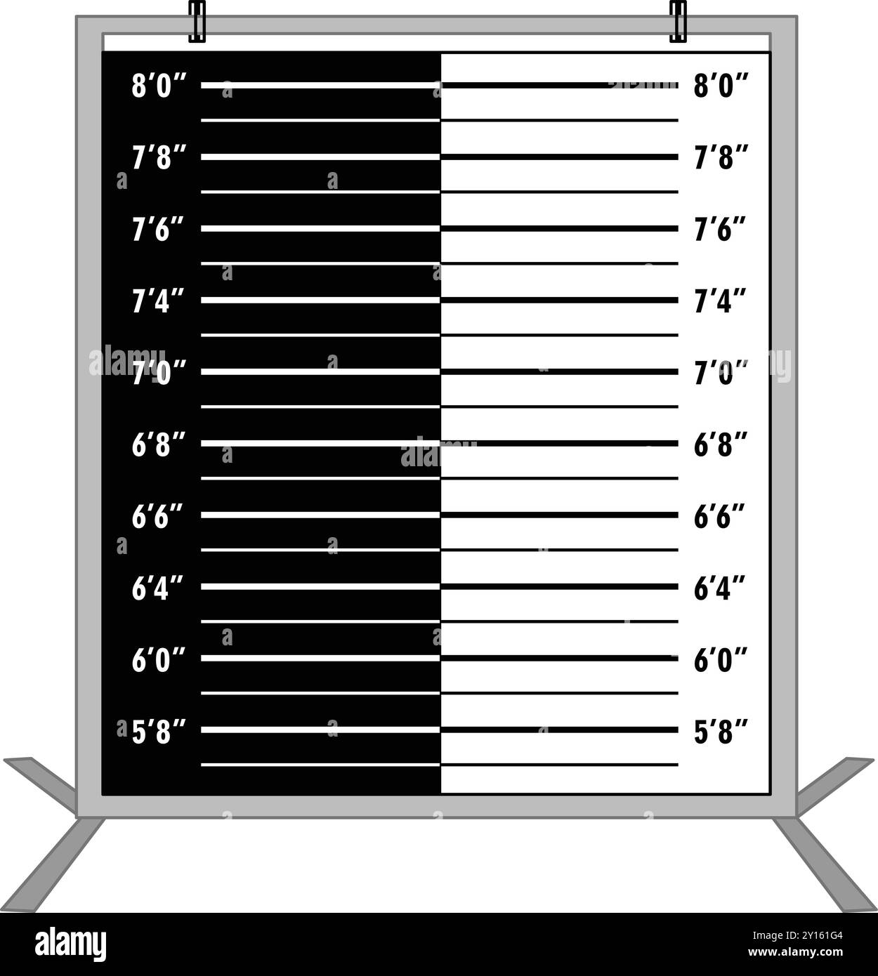 Blank police lineup or mugshot background with height chart is ready ...