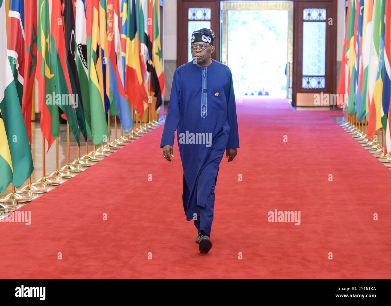 Beijing, China. 5th Sep, 2024. Nigerian President Bola Tinubu arrives for the opening ceremony ...