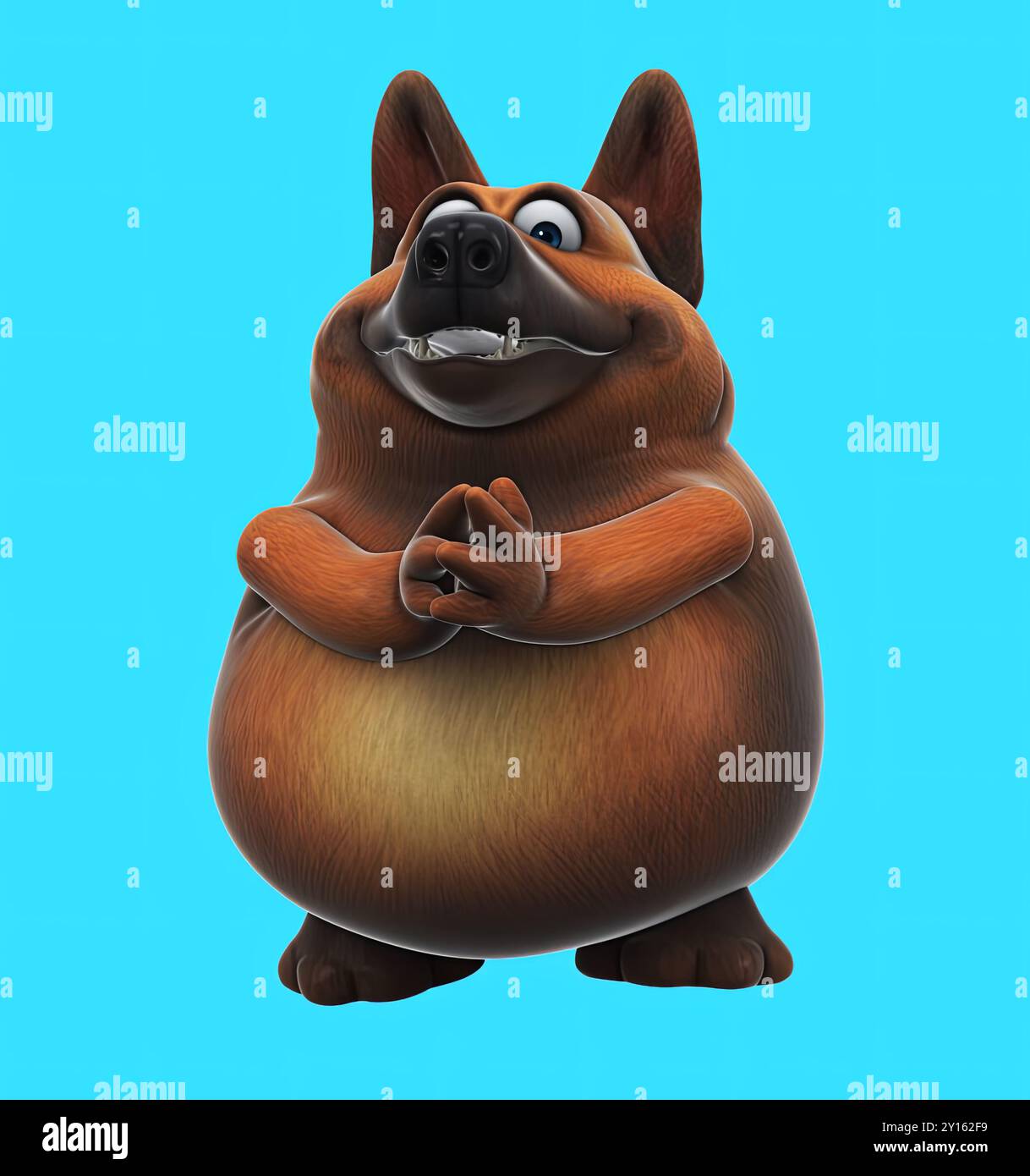 Fun 3D cartoon dog clapping Stock Photo - Alamy