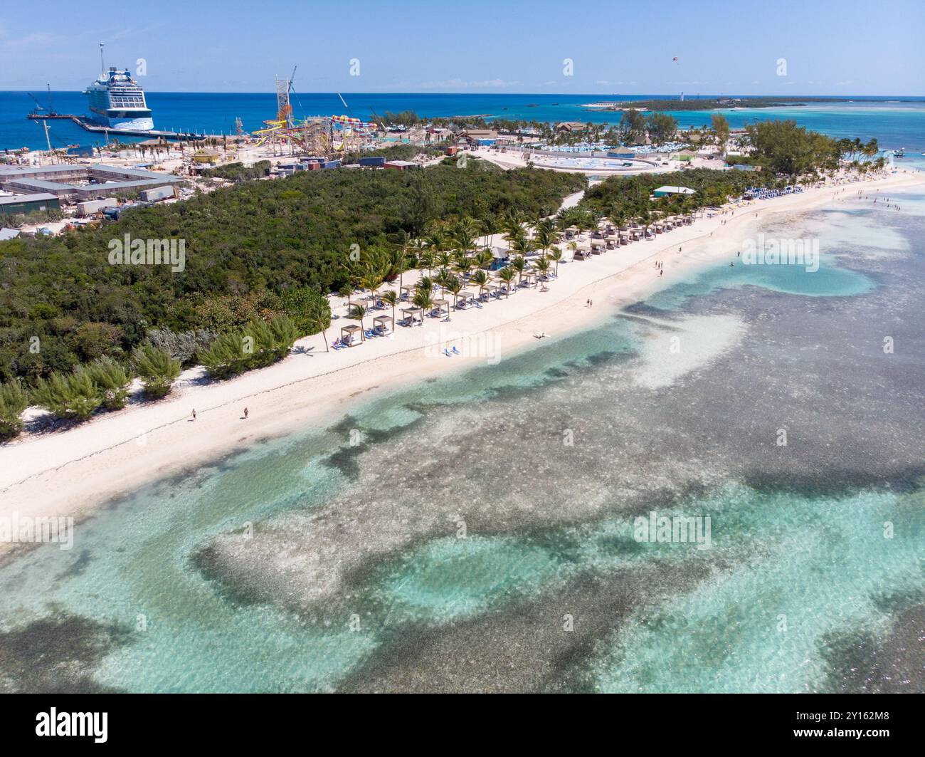 Aerial drone photo of CocoCay locally known as Little Stirrup in the ...