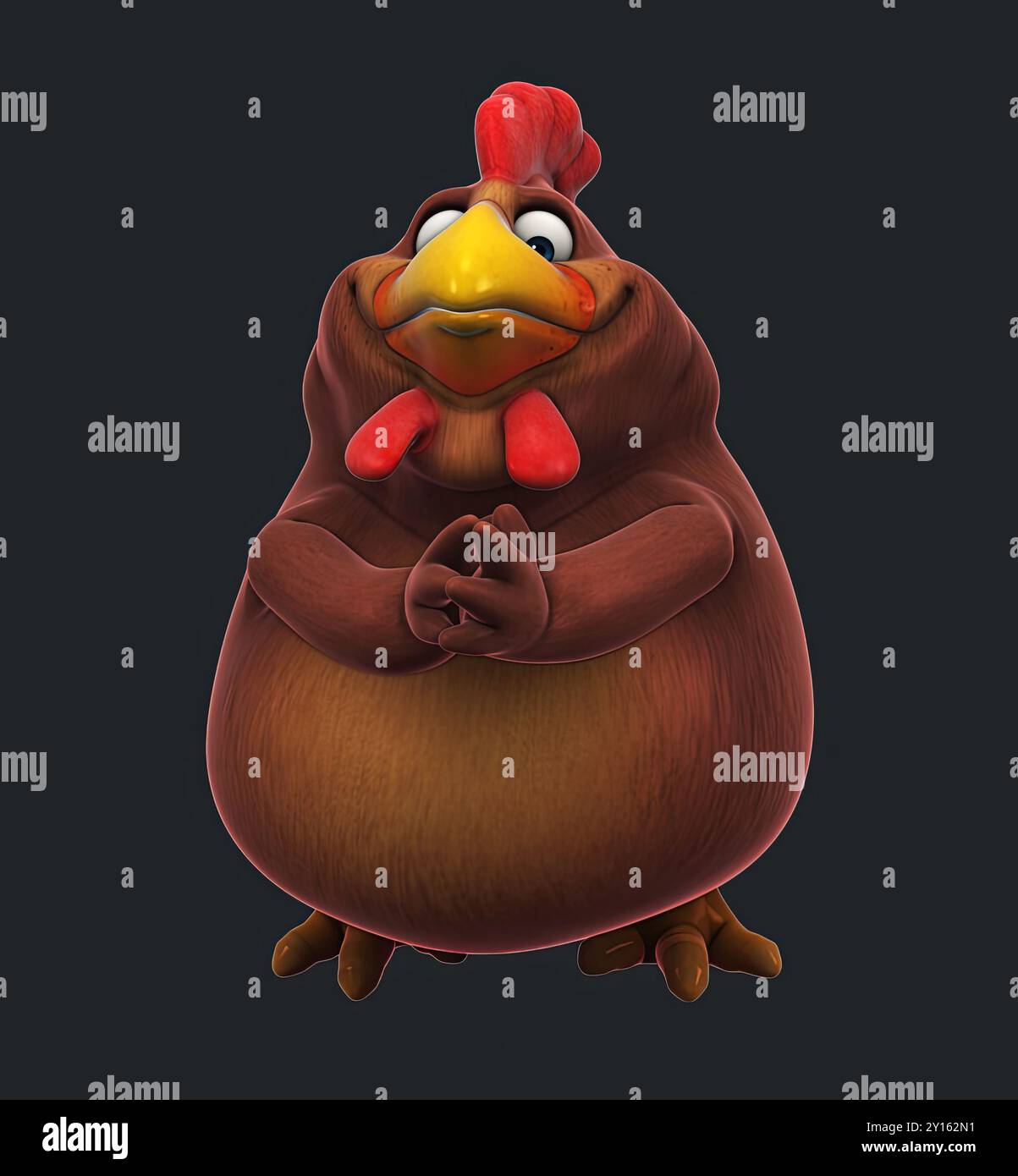 Fun 3D cartoon chicken clapping Stock Photo - Alamy