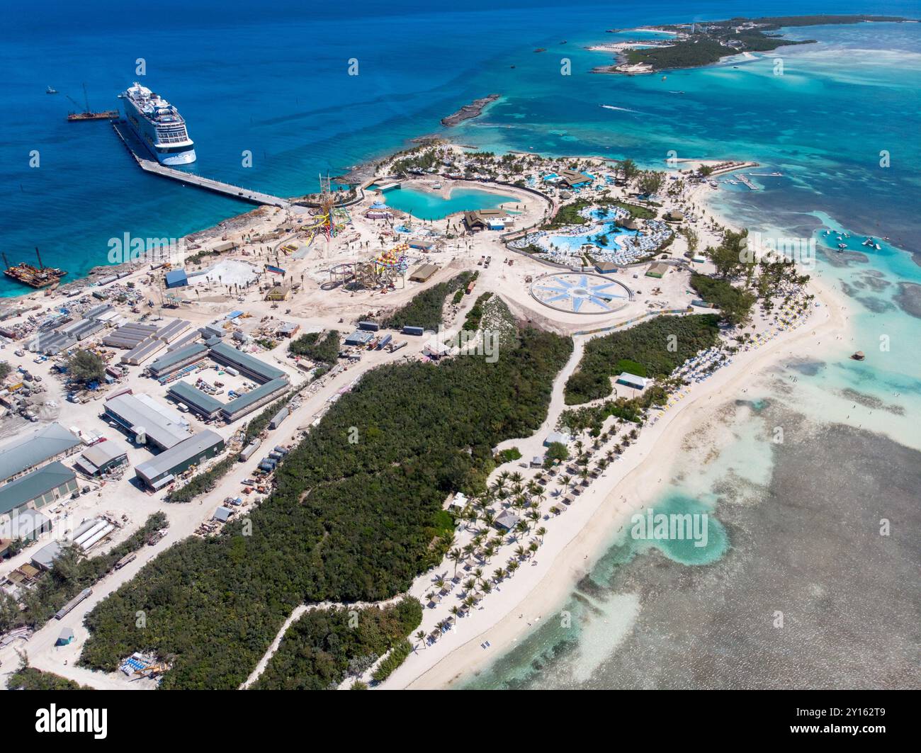 Aerial drone photo of CocoCay locally known as Little Stirrup in the ...