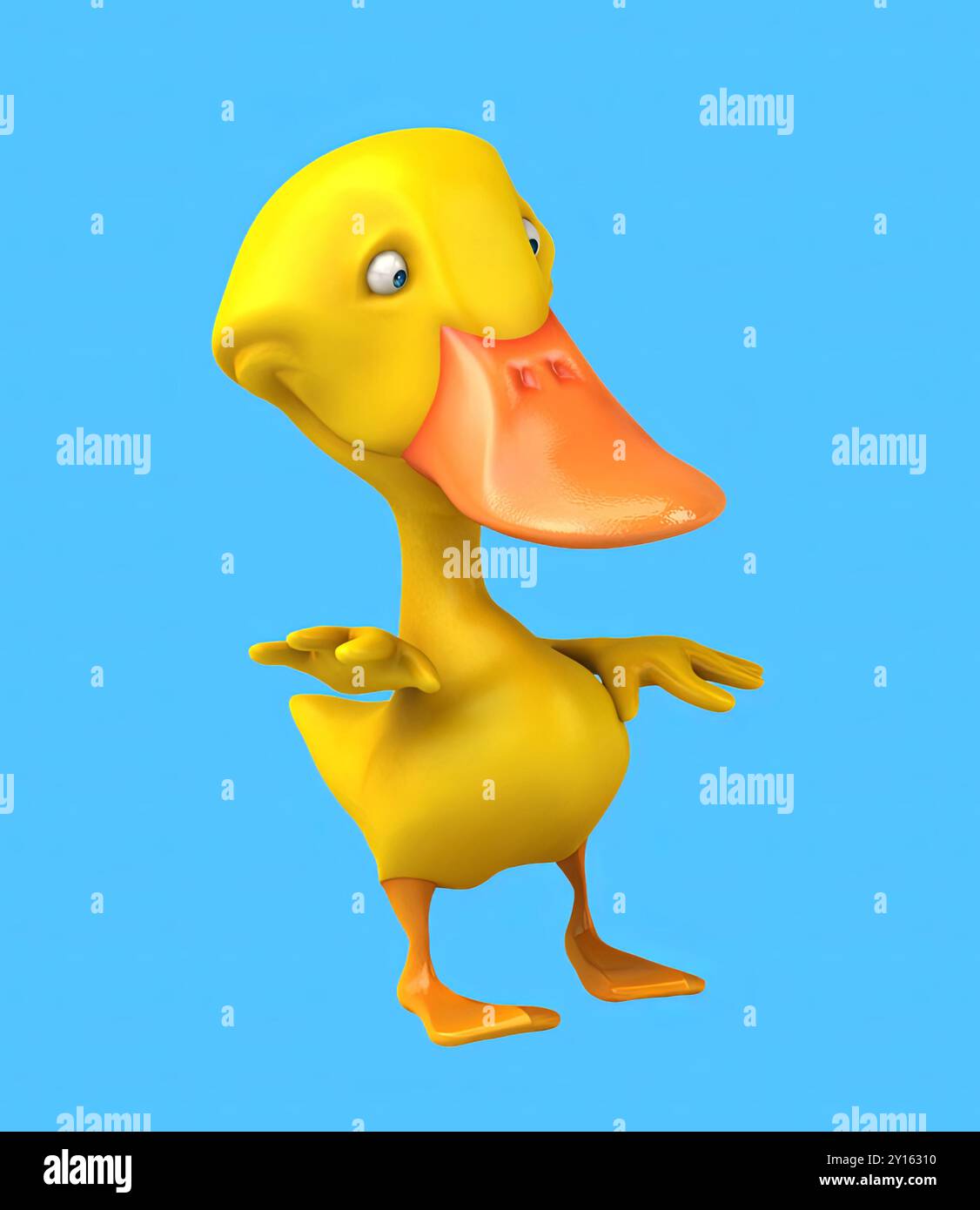 Fun 3D cartoon duck dancing Stock Photo - Alamy