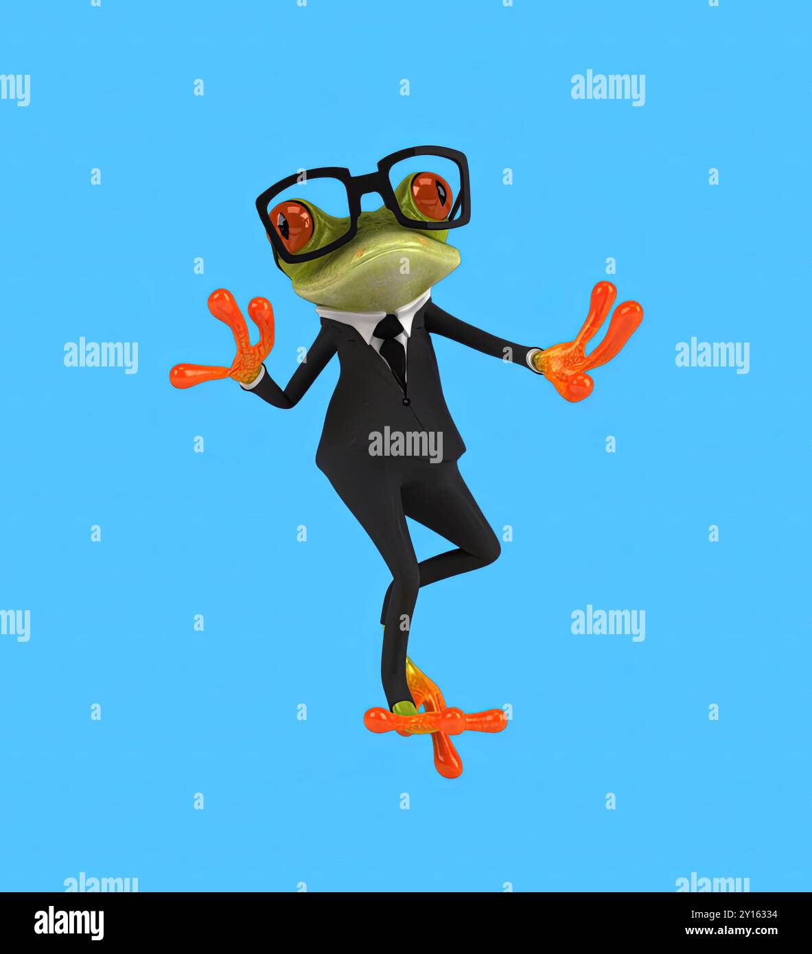 Fun 3D cartoon frog dancing Stock Photo - Alamy