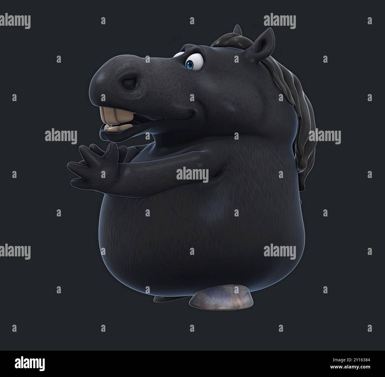 Fun 3D cartoon horse clapping Stock Photo - Alamy