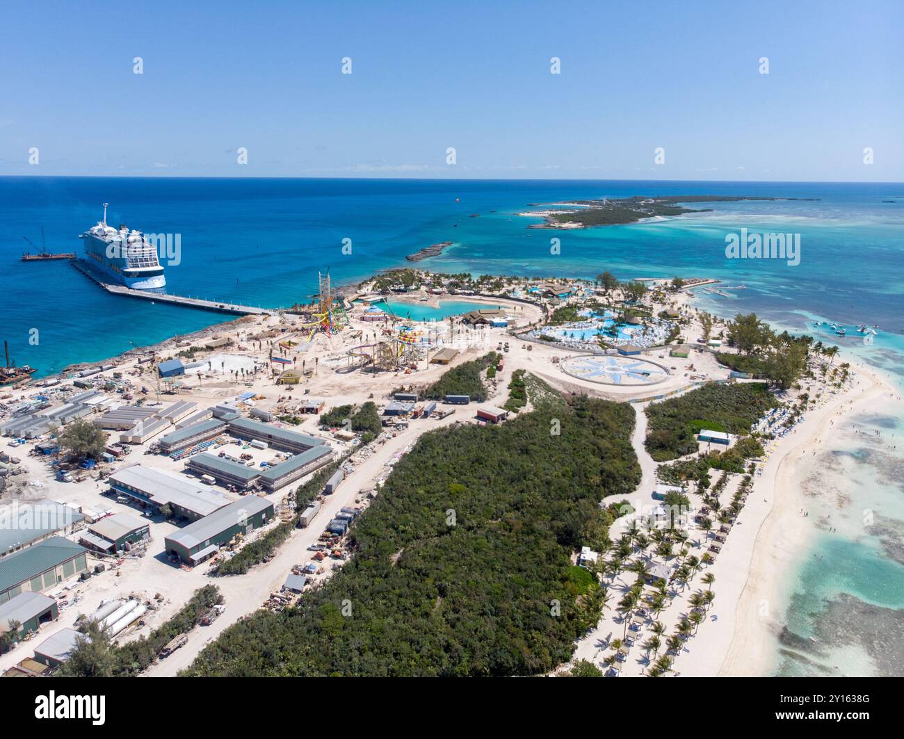 Aerial drone photo of CocoCay locally known as Little Stirrup in the ...