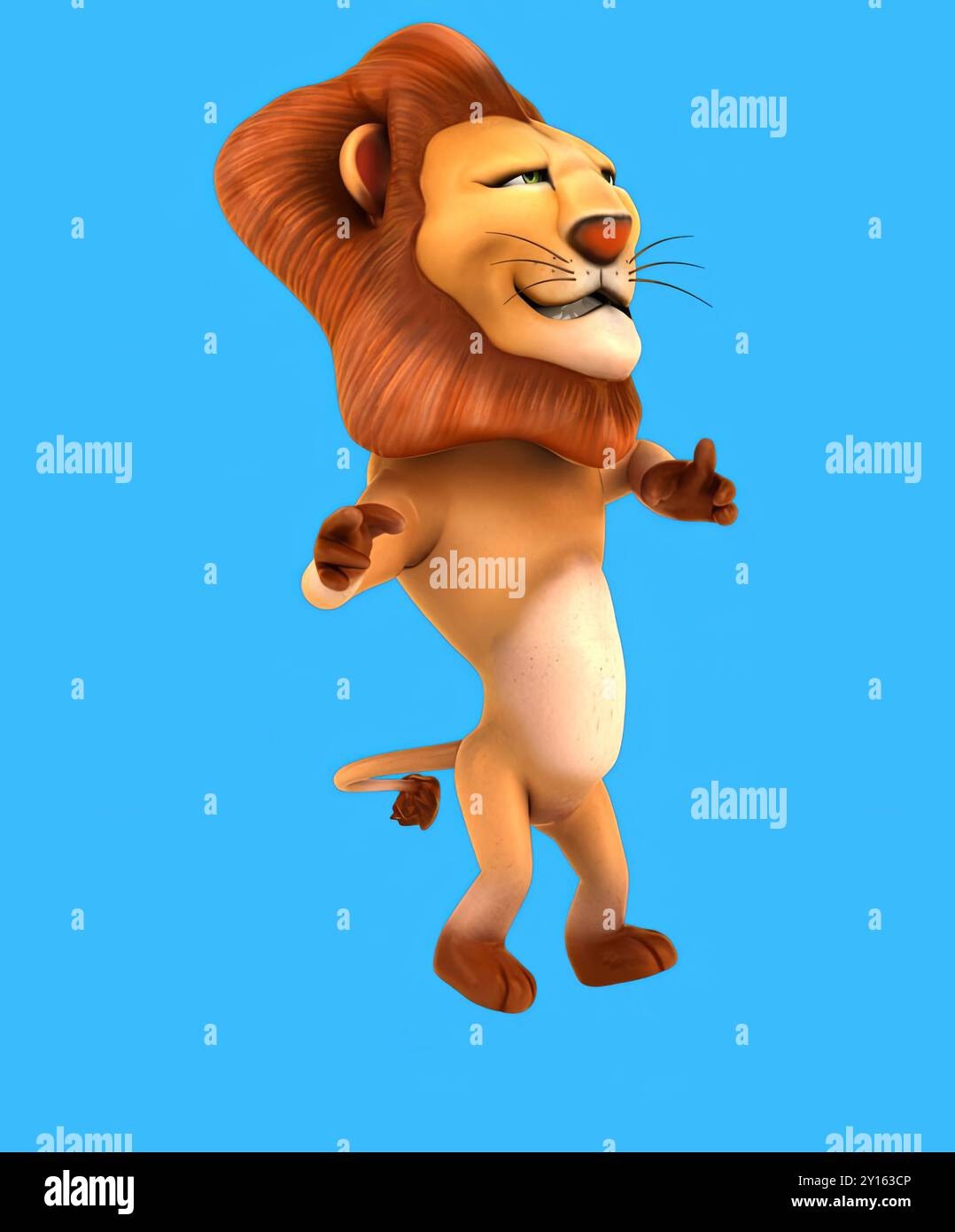 Fun 3D cartoon lion dancing Stock Photo - Alamy