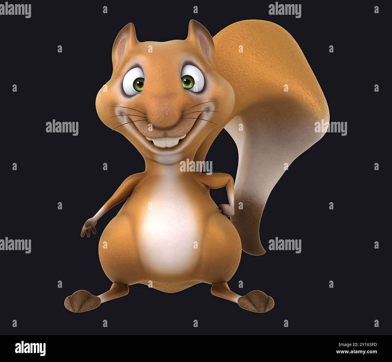 Fun 3D squirrel saying hello Stock Photo - Alamy