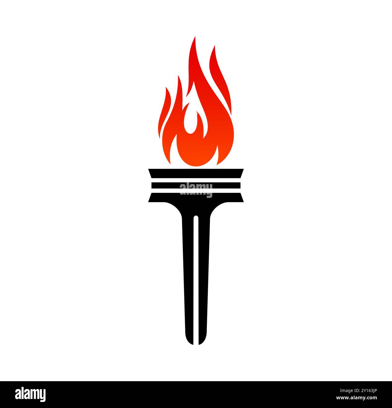 Torch flame icon. Victory and freedom, liberty and champion fire ...