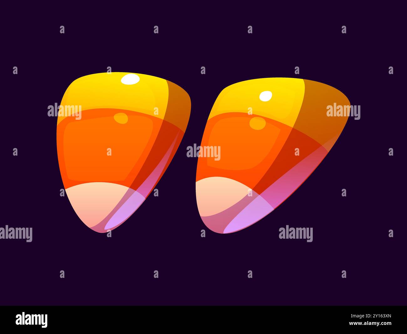 Halloween font, cartoon quote punctuation symbol in shape of candy corn ...