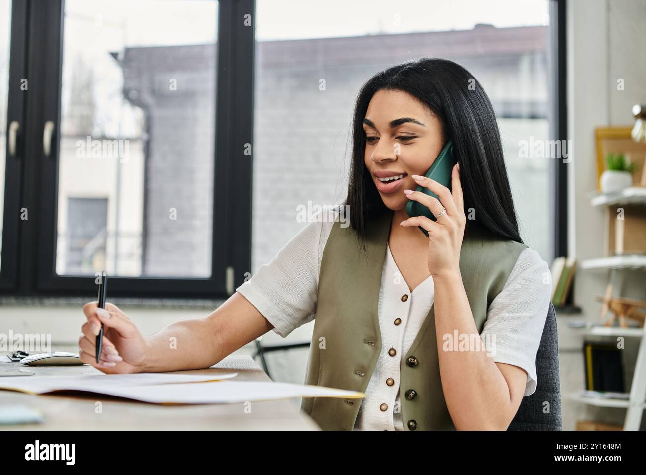 Woman writer takes notes on hi-res stock photography and images - Alamy