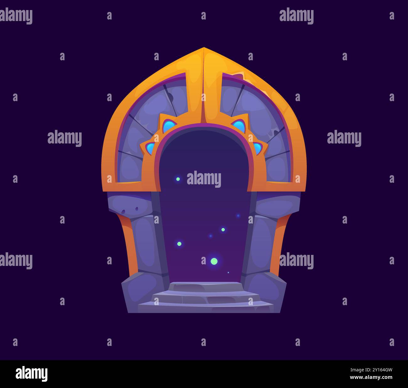 Fantasy magic portal gate door, witchcraft game asset. Cartoon vector ...