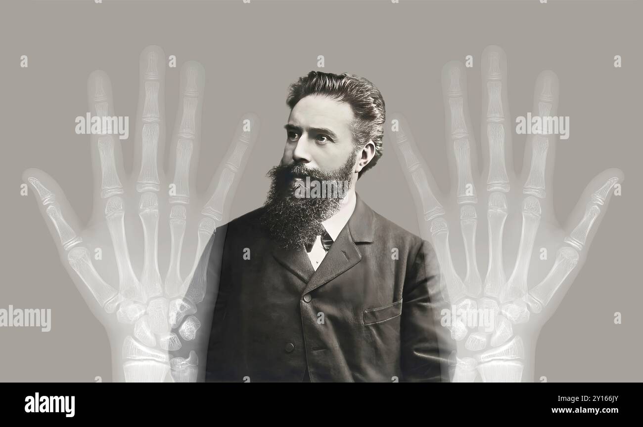 Portrait of Wilhelm Conrad Röntgen, 1845 – 1923, German mechanical ...