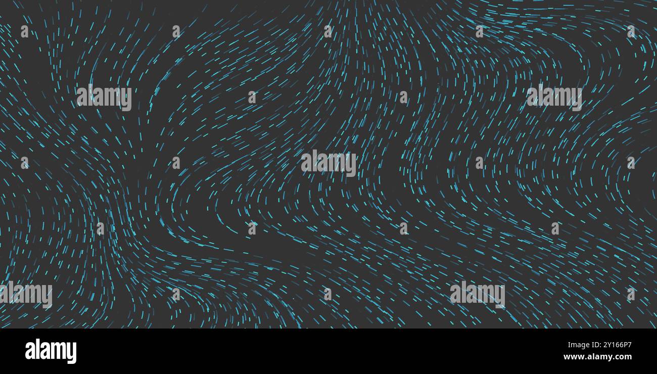 Dark Green and Blue Wavy Curving Flow of Dashed Lines, Stripes Pattern ...