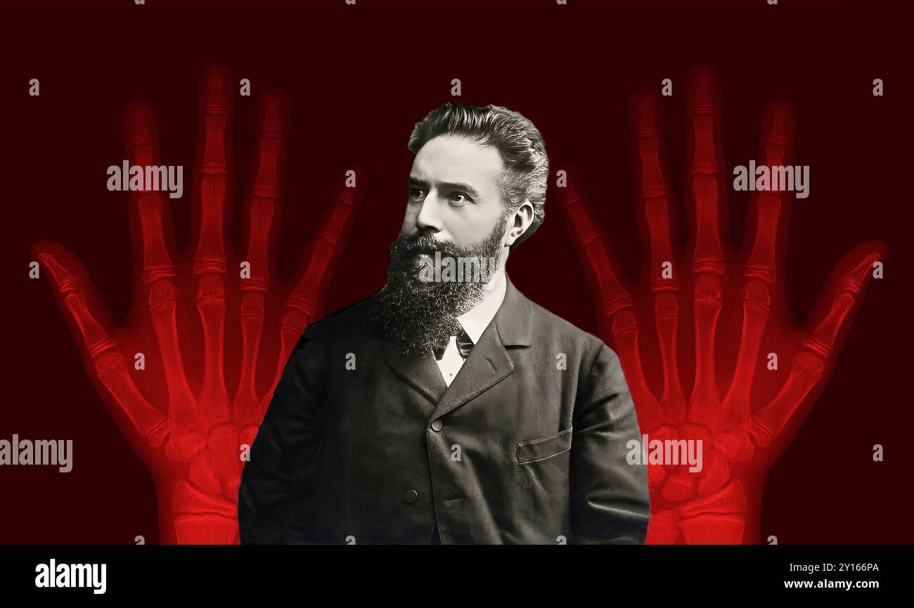 Portrait of Wilhelm Conrad Röntgen, 1845 – 1923, German mechanical ...