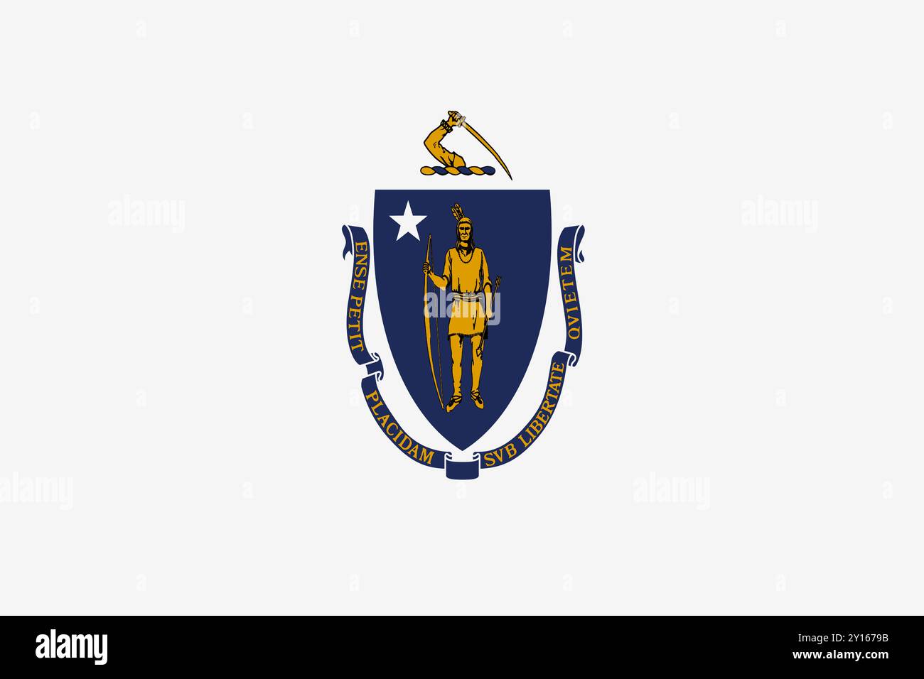 Massachusetts State Flag background illustration Stock Photo - Alamy