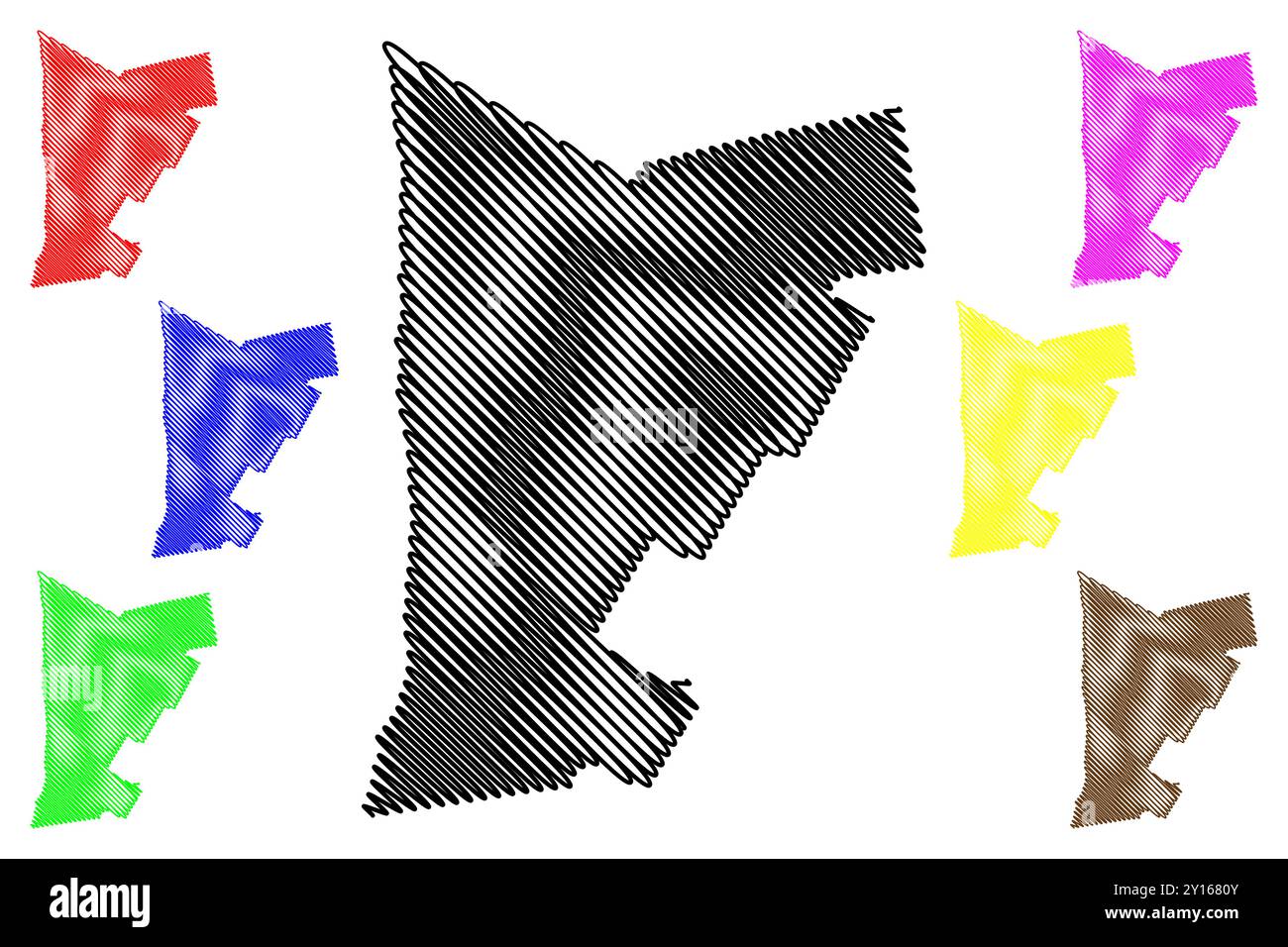 Huron County (Canada, Ontario Province, North America) map vector ...