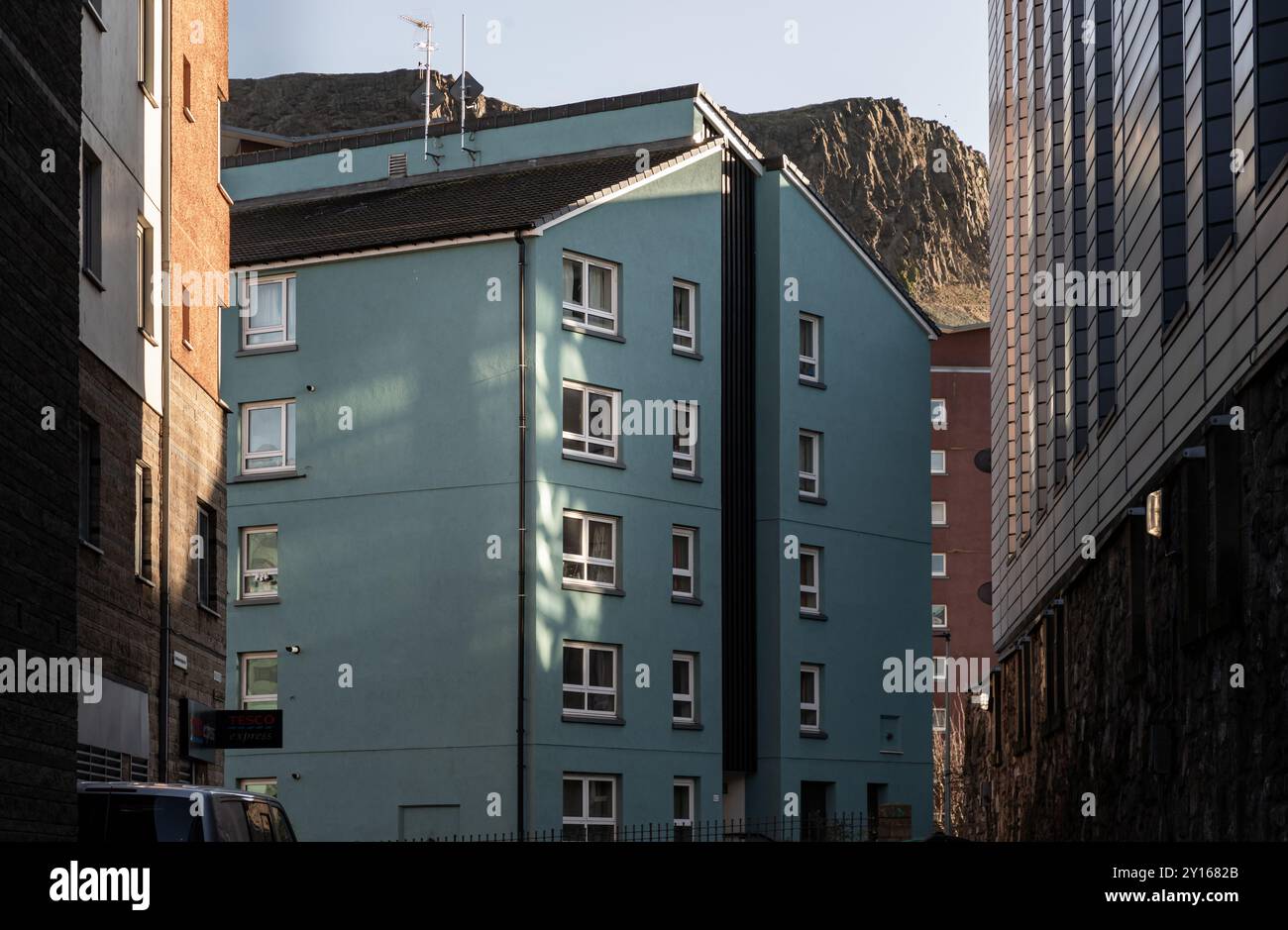 Edinburgh, Scotland - Jan 18, 2024 - View of modern apartment building ...
