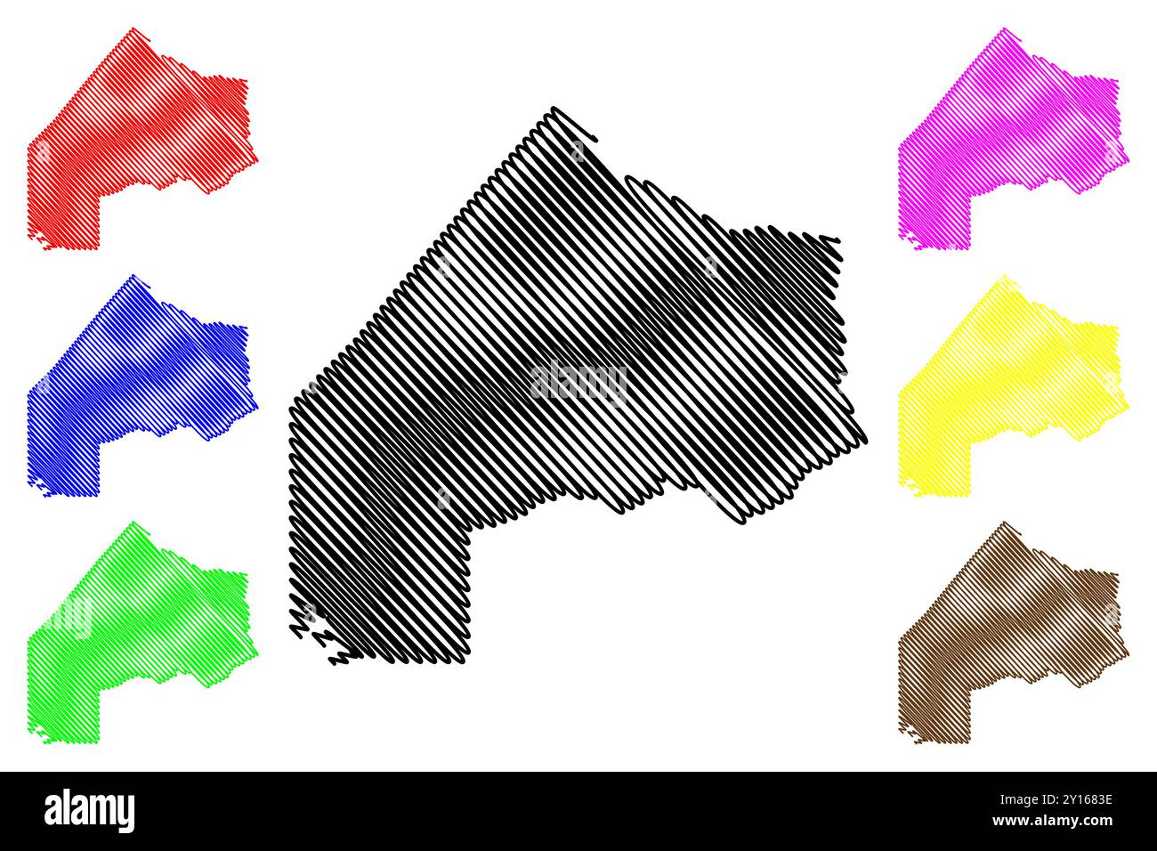 Kenora District (Canada, Ontario Province, North America) map vector ...