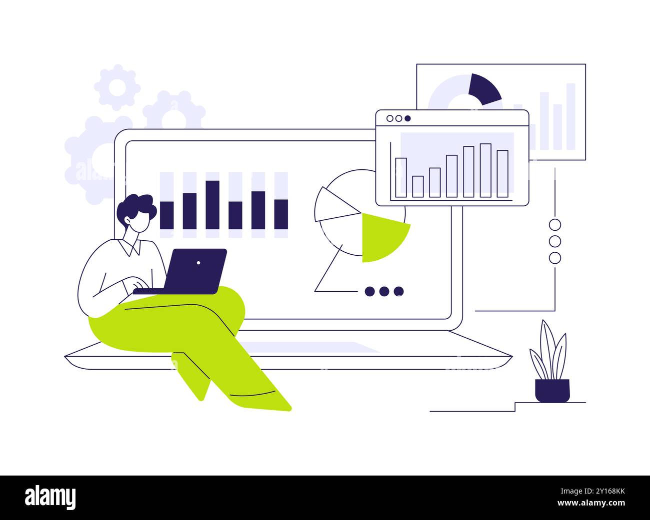Collecting business data abstract concept vector illustration Stock ...