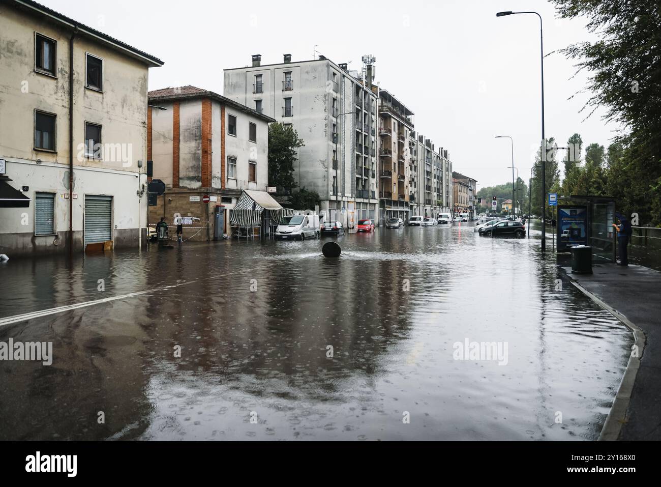 Milan, Italy. 05th Sep, 2024. Milan, The flooding of the Lambro river ...