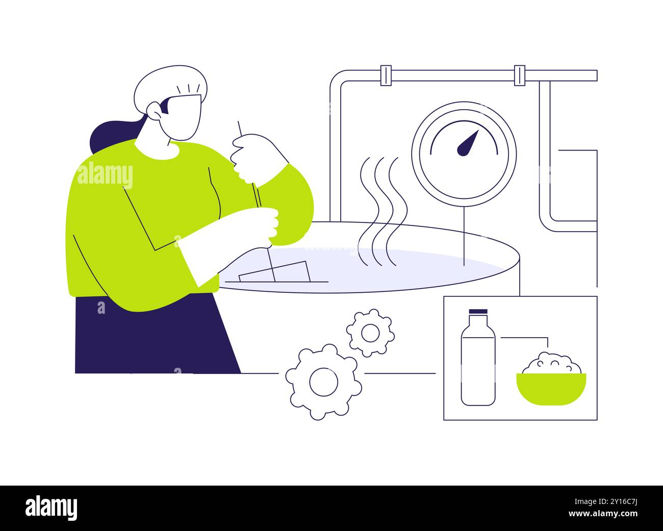 Cooking the curd abstract concept vector illustration Stock Vector ...