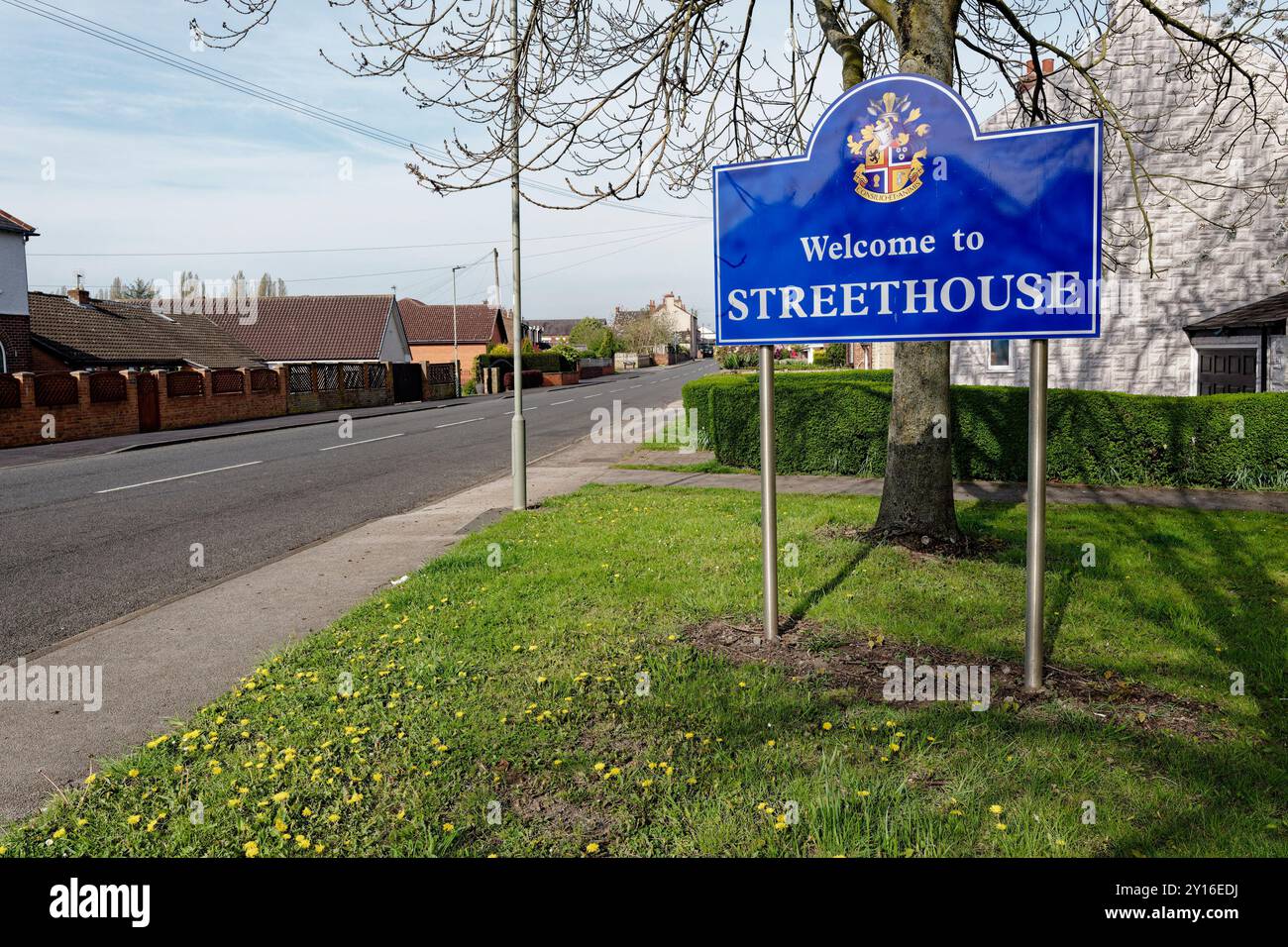Streethouse village sign, West Yorkshire, UK Stock Photo - Alamy