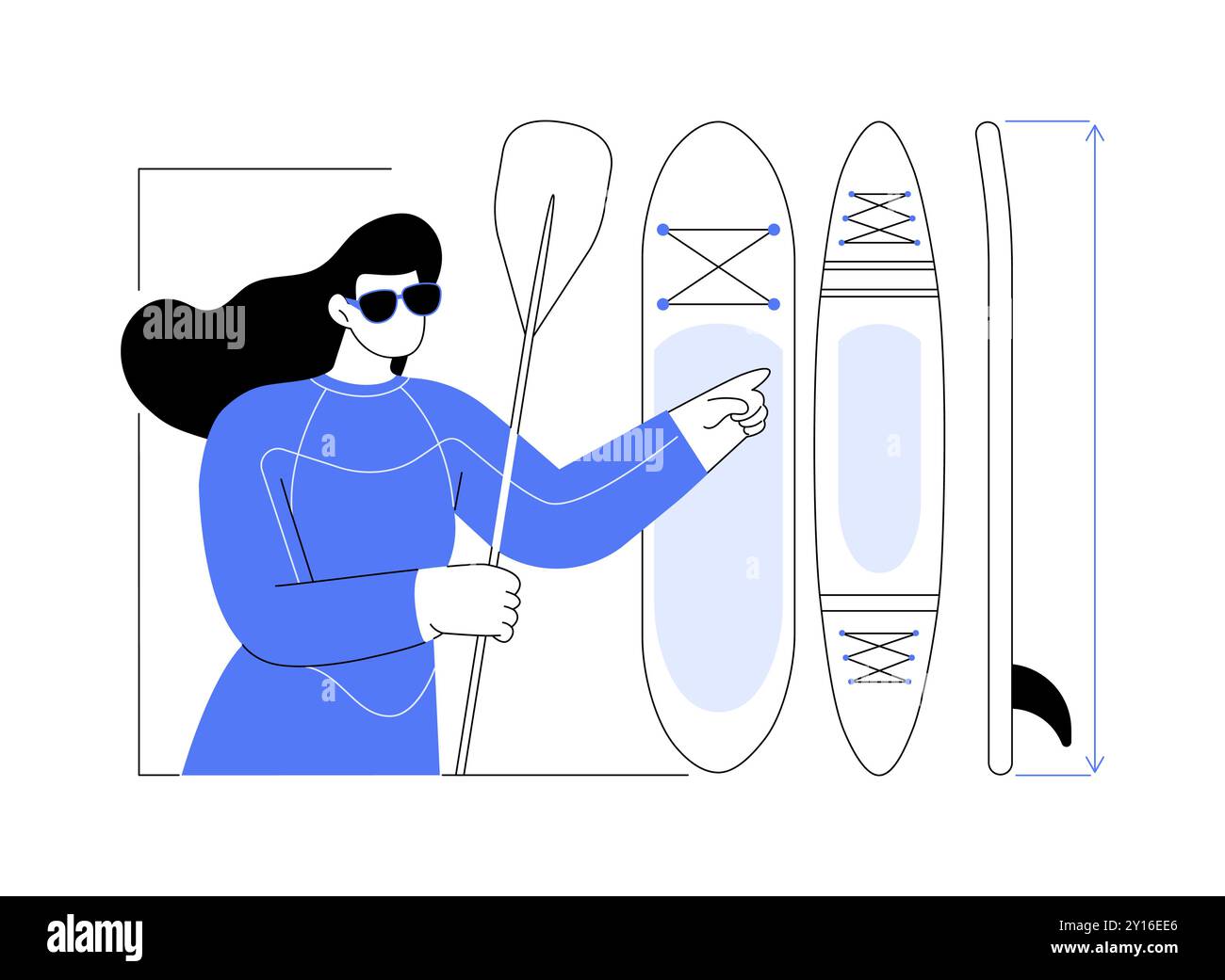 Buying a paddle board isolated cartoon vector illustrations Stock ...