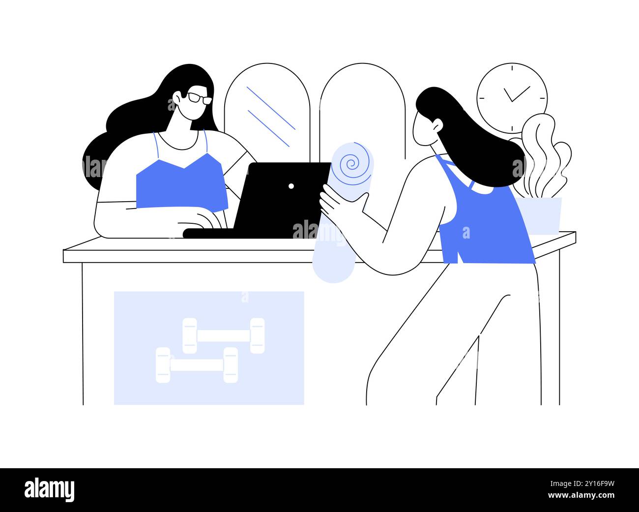 Yoga studio owner isolated cartoon vector illustrations Stock Vector ...