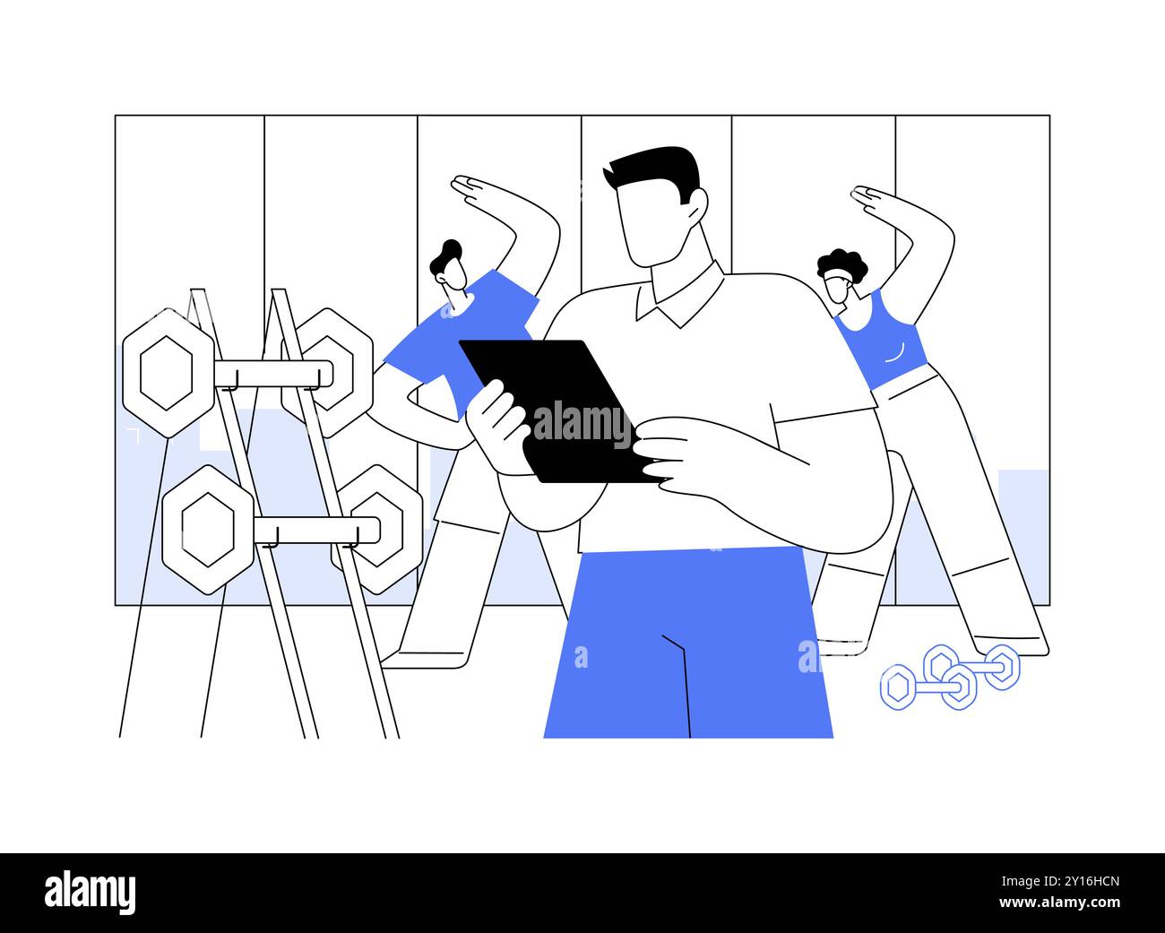 Gym owner isolated cartoon vector illustrations Stock Vector Image ...