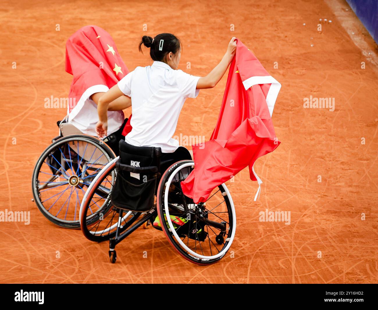Paris, Sept. 5, 2024, Paralympics wheelchair tennis event. Luoyao Guo ...