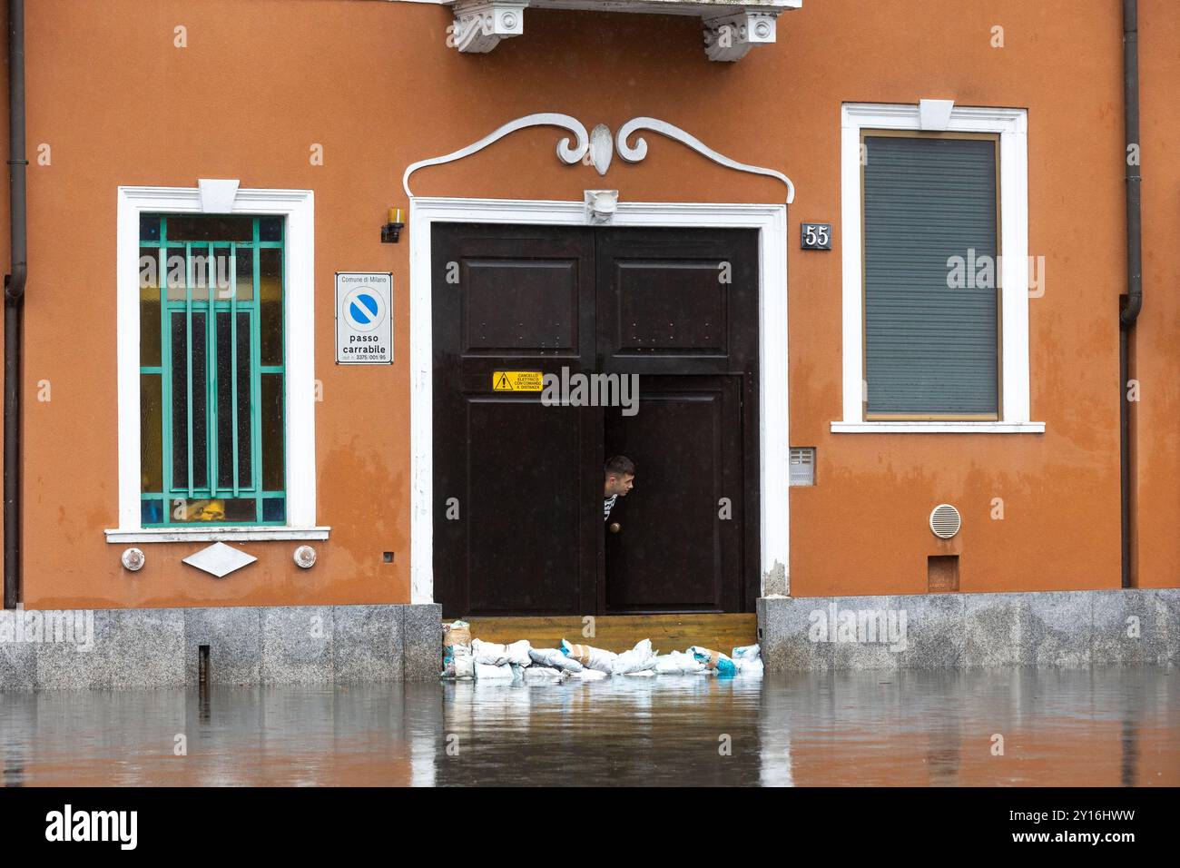Milano, Italia. 05th Sep, 2024. Allagamento Via Rilke a causa delle ...