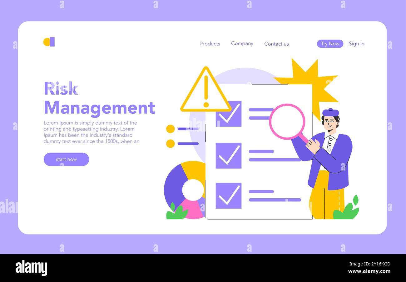 Risk Management concept. Analyzing potential business hazards with ...