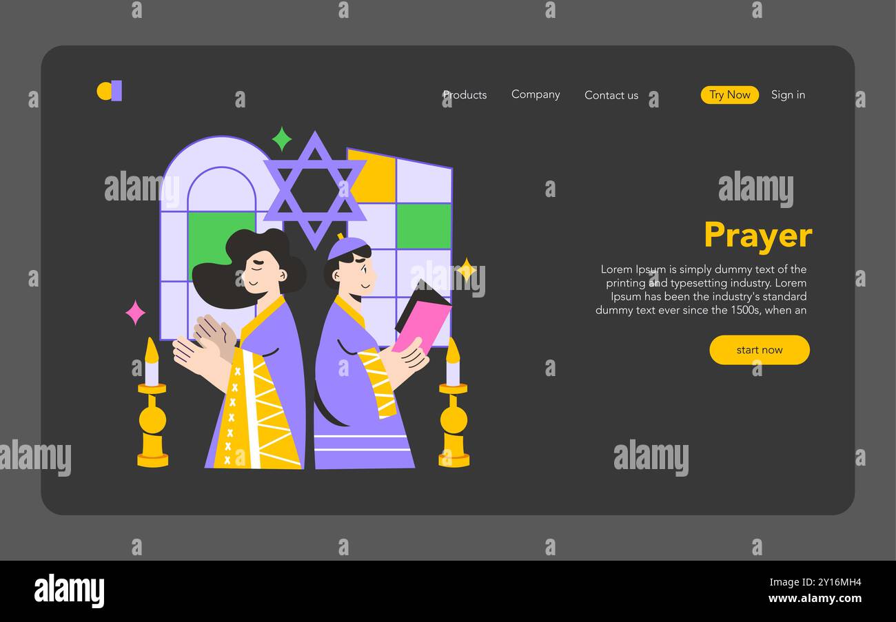 Rosh Hashanah concept. Jewish individuals in prayer shawls celebrate ...