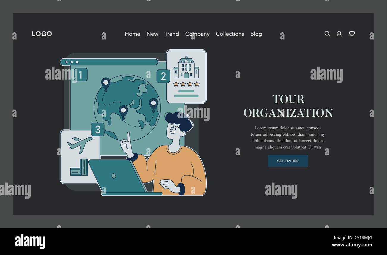 World Tourism Day concept. Planning a trip using online resources with ...