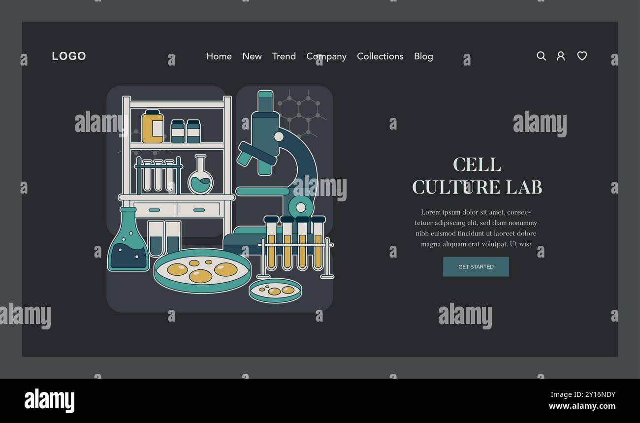 Biotechnology concept. Advanced cell culture lab equipment for scientific research. Modern ...