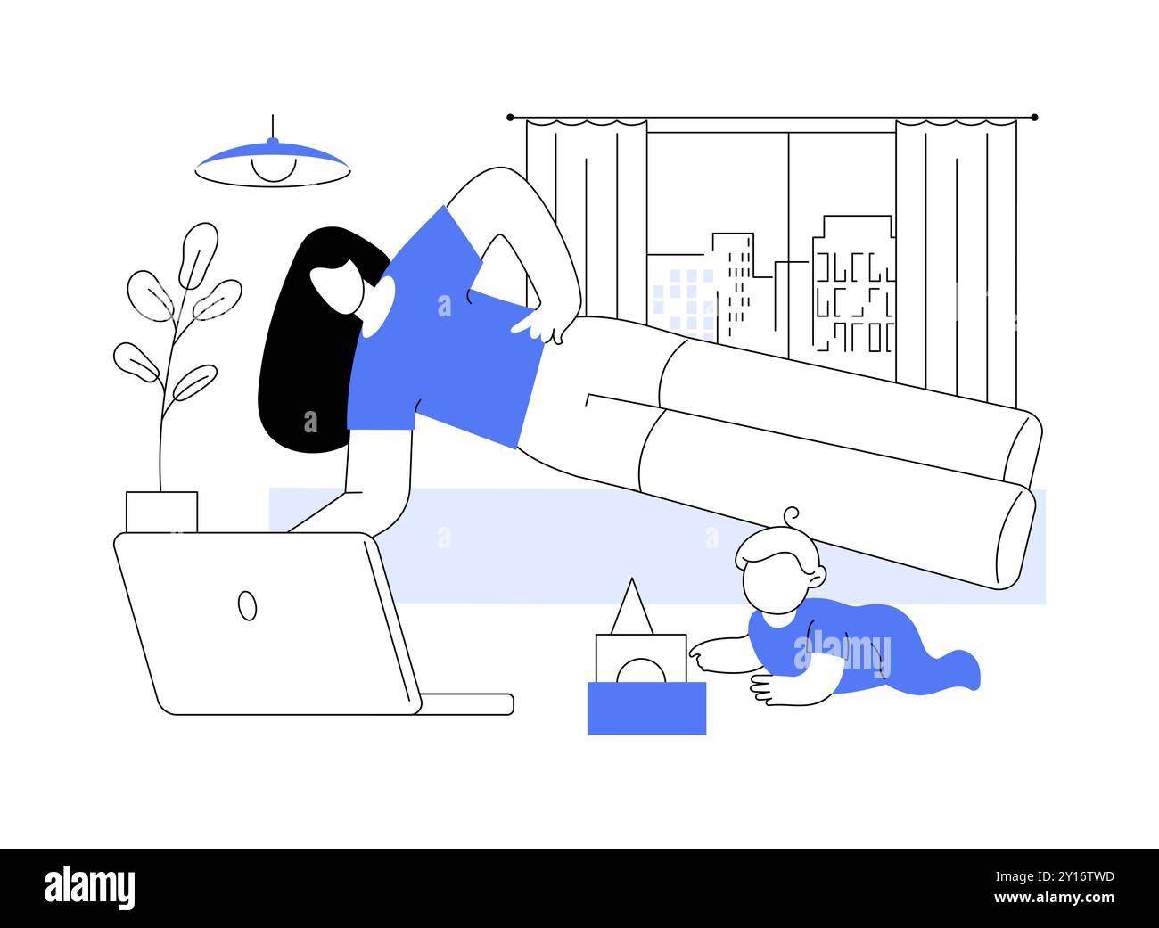 Postpartum fitness isolated cartoon vector illustrations Stock Vector ...