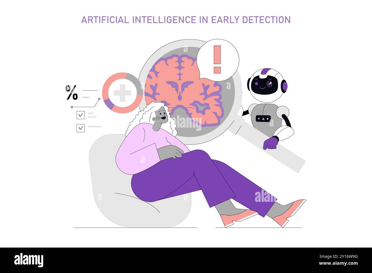 Artificial Intelligence In Early Alzheimers Detection An Elderly Woman Undergoing Ai Assisted