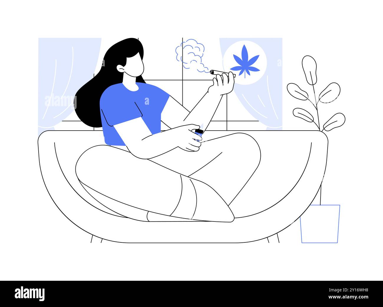 Smoking a joint isolated cartoon vector illustrations Stock Vector ...