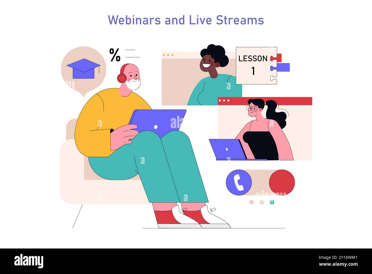 Adult learning classroom mature Stock Vector Images - Alamy