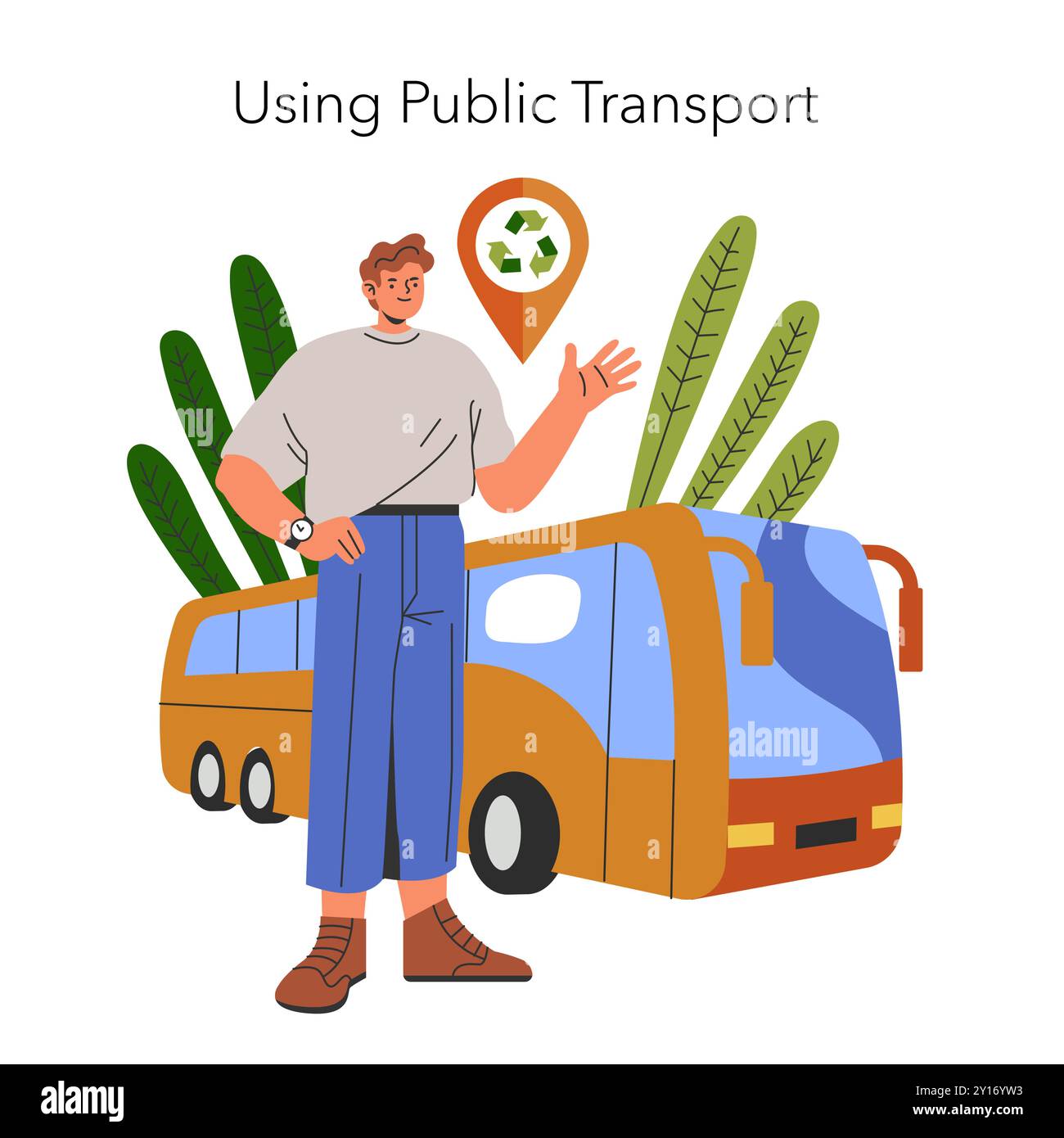 Sustainable Transport Lifestyle concept. A person advocates for eco ...